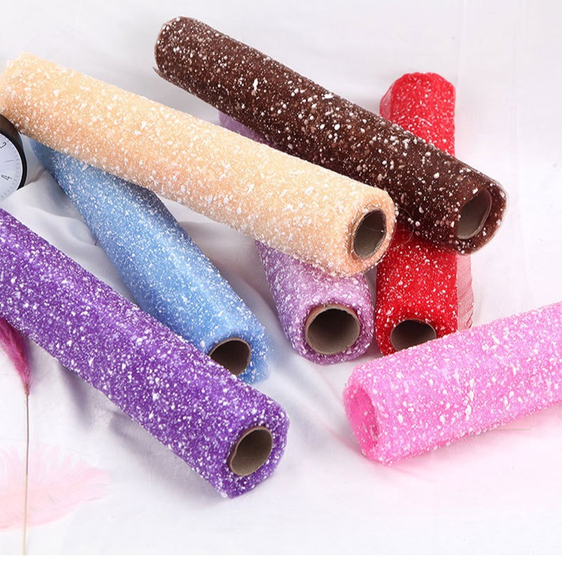 Flower Wrapping Mesh With Snow - LSPACK