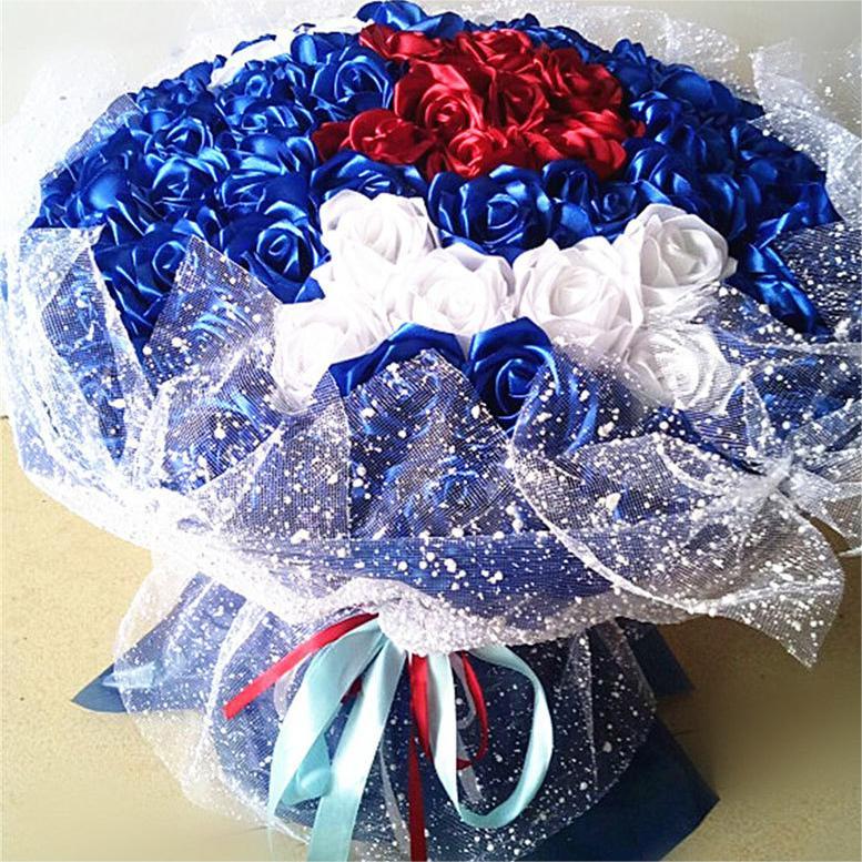 Flower Wrapping Mesh With Snow - LSPACK